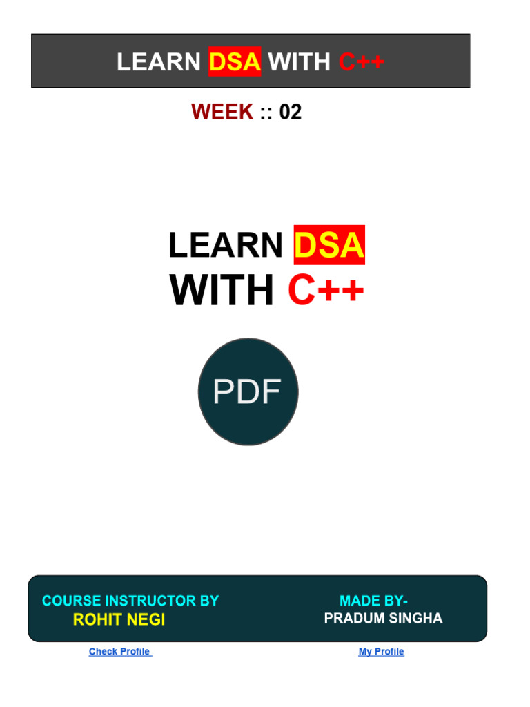 Week - 02-Learn Dsa With C++ | PDF | Parameter (Computer Programming) | Namespace