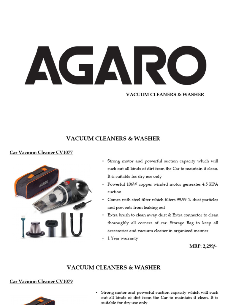 Car Vacuum Cleaners and Washers Guide | PDF | Vacuum Cleaner ...