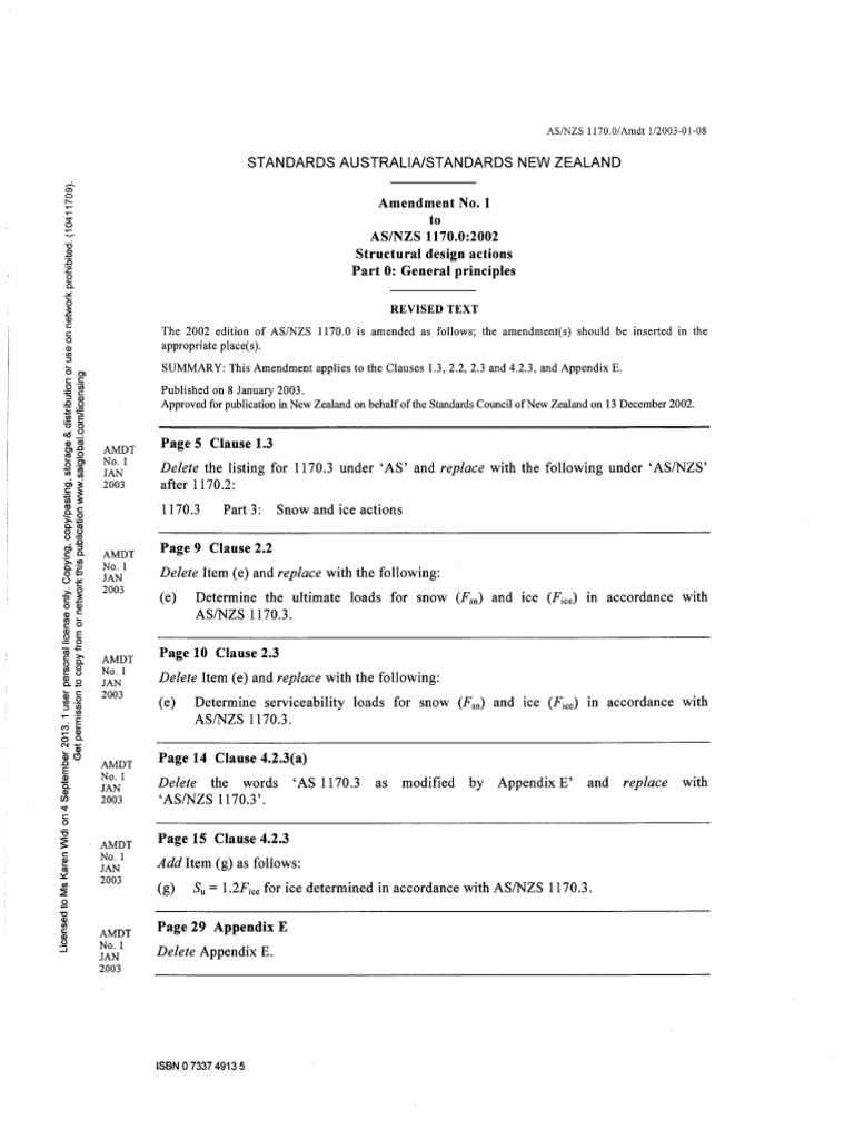 As NZS 1170.0-2002 Amdt 1-5 Structural Design Actions (Scan) | PDF