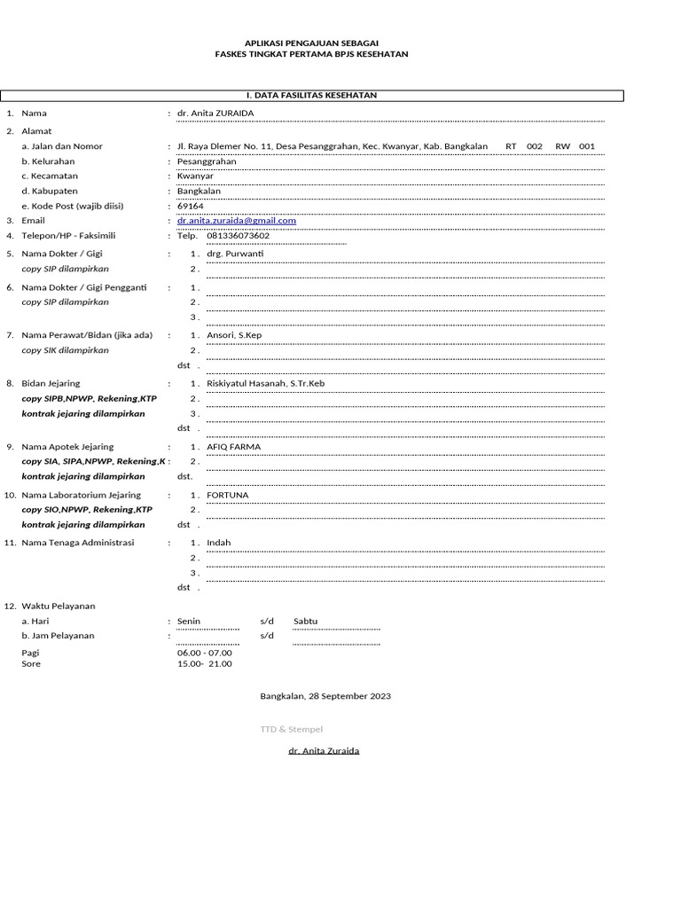 Form Aplikasi Pengajuan | PDF
