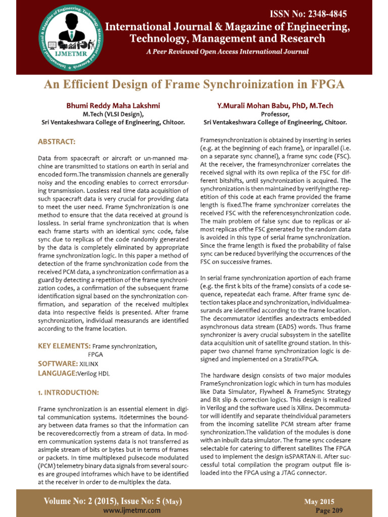 Frame Sync Fpga | PDF