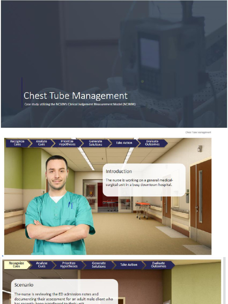 Clinical Simulation Chest Tube Management For Students | PDF