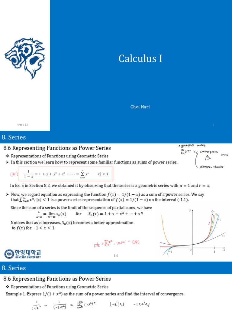 Calculus 1 Week12 PDF | PDF | Power Series | Mathematical Analysis