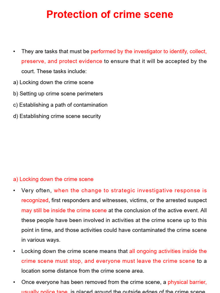Crime Scene Protection and Management | PDF | Crime Scene | Criminal Law