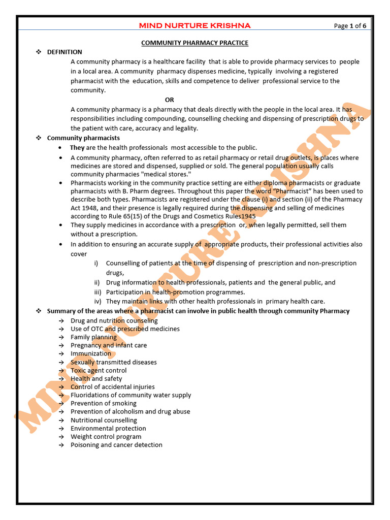 Community Pharmacy Practice | PDF | Pharmacy | Pharmacist