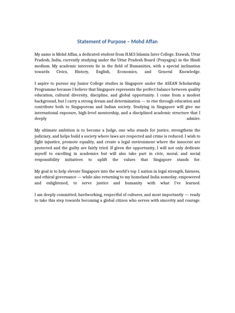 Sop Mohd Affan Sass | PDF