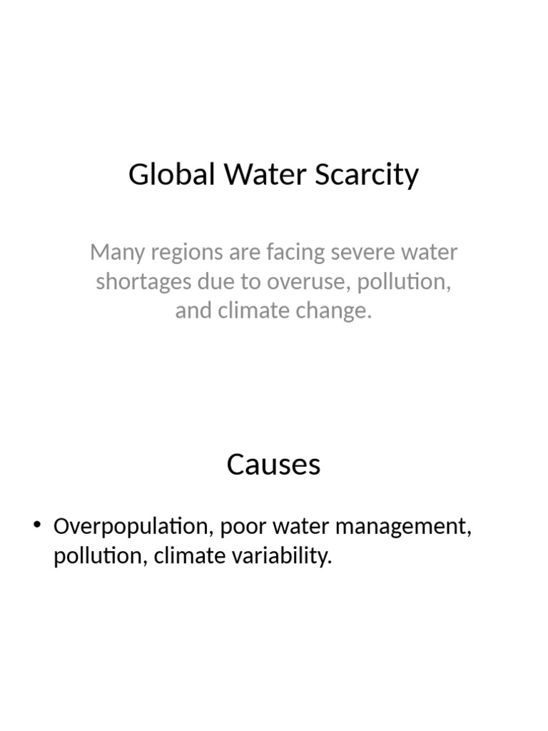 Causes of Global Water Scarcity | PDF