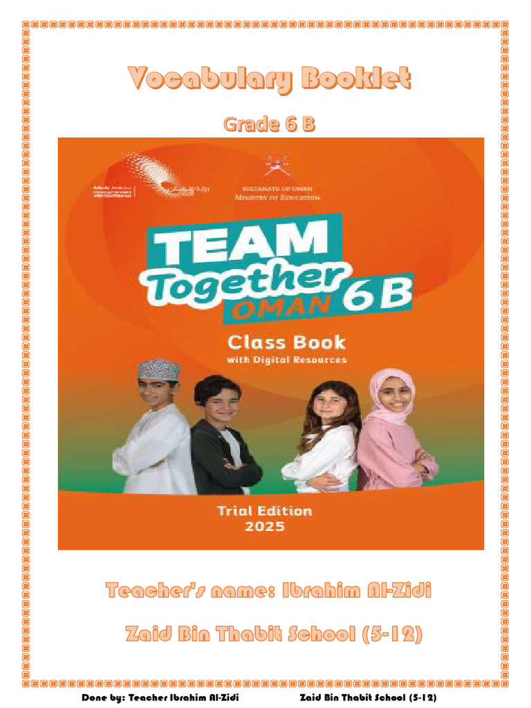 Grade 6 B Vocabulary - Booklet | PDF | Cakes | Clothing