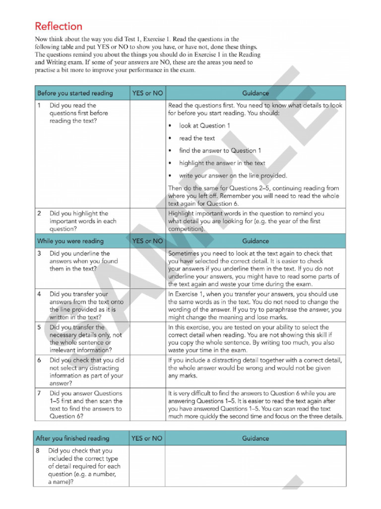 IGCSE Mock Test - R&W Reflection | PDF