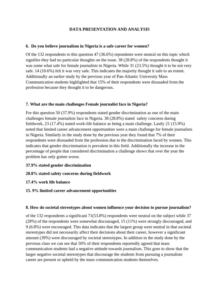Data Presentation and Analysis | PDF | Stereotypes | Social Psychology