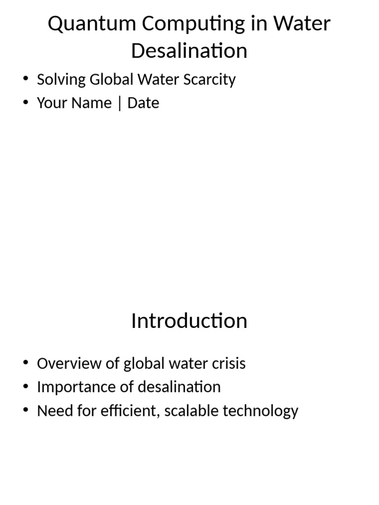 Quantum Water Desalination | PDF