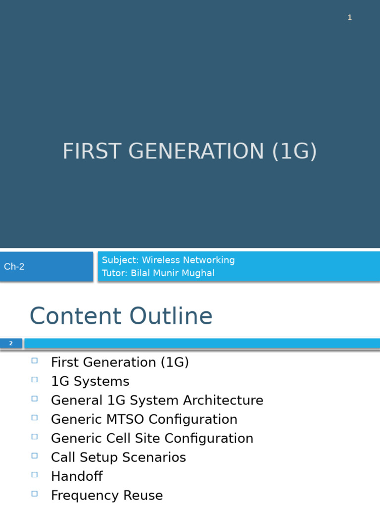 Ch02-First Generation (1G) | PDF | Radio Spectrum | Cellular Network
