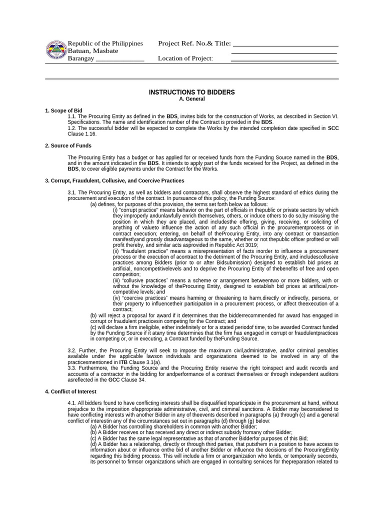 Instructions To Bidders | PDF | Taxes | Joint Venture