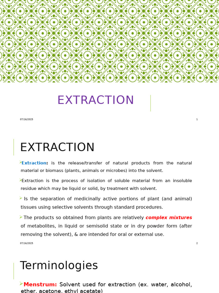 Extraction vs. Isolation Explained | PDF | Chromatography | Thin Layer ...