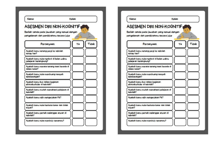Lembar Kerja Asesmen Diagnostik Non Kognitif Kls 4 MPLS | PDF