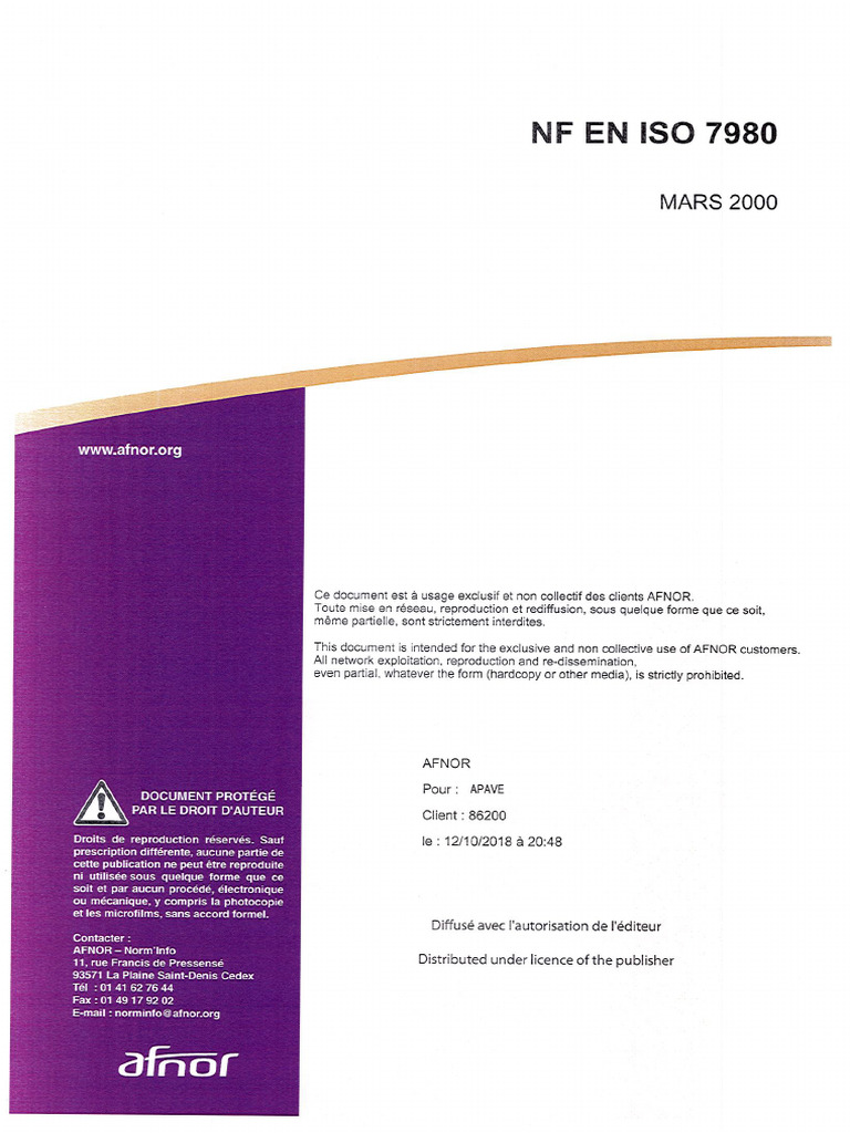 NF en Iso 7980 | PDF
