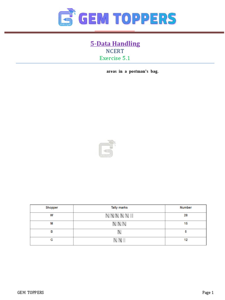 8 - Maths 5 Data Handling Ex - 5.1 | PDF | Histogram