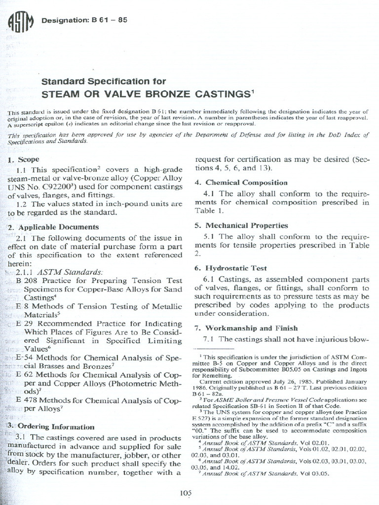 Astm B61 | PDF