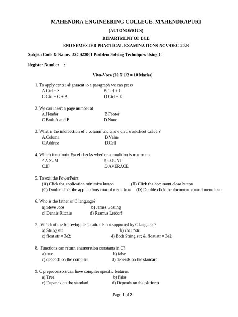 PSTC Viva Question 2024 - 2025 | PDF | Computer Programming | Software Engineering