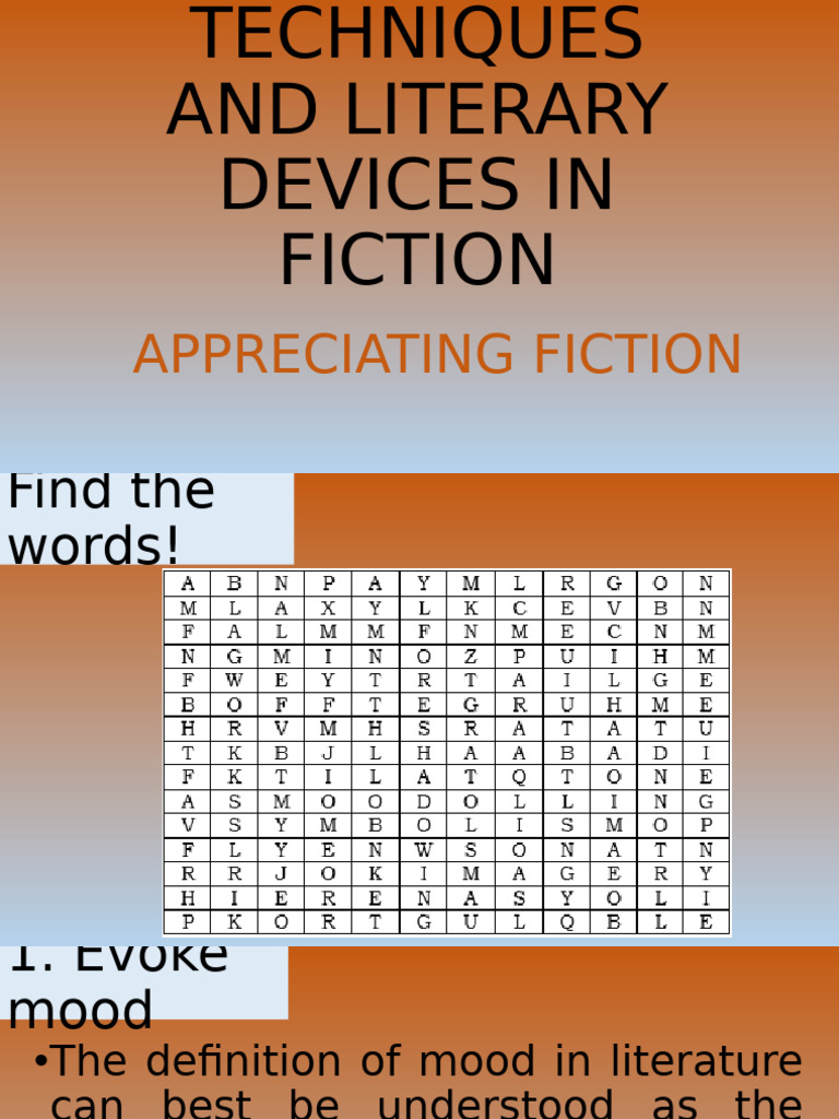Literary Techniques in Fiction Analysis | PDF