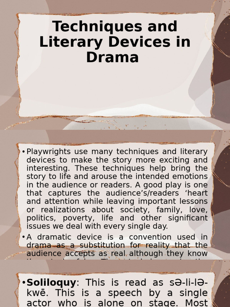 Techniques and Literary Devices in Drama - 3 | PDF