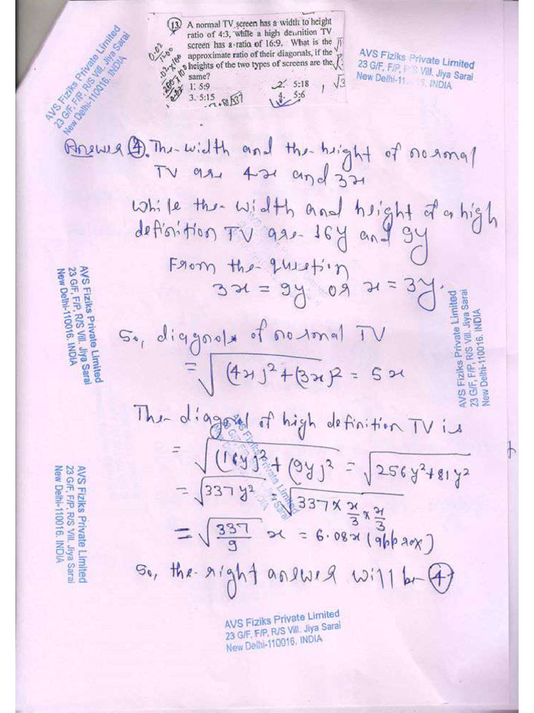 CSIR NET DEC - 2016 Solution | PDF