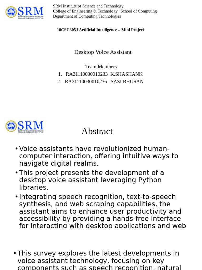 Ai Project (Voice Assisstant) | PDF | Speech Recognition | Deep Learning