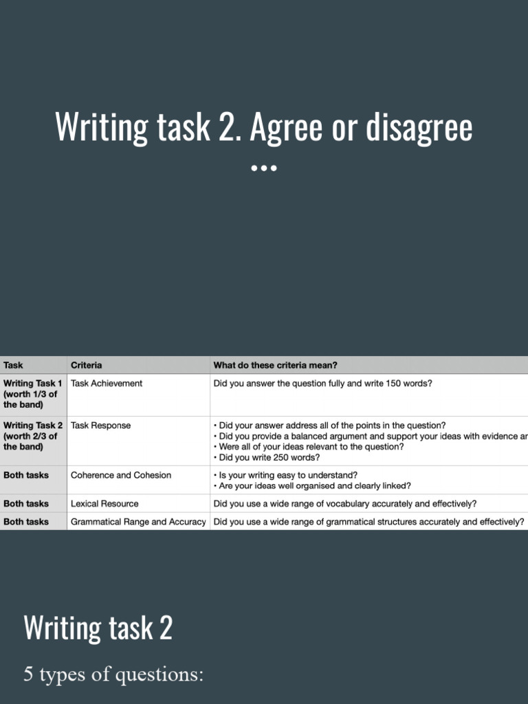Writing Task 2. Agree or Disagree | PDF