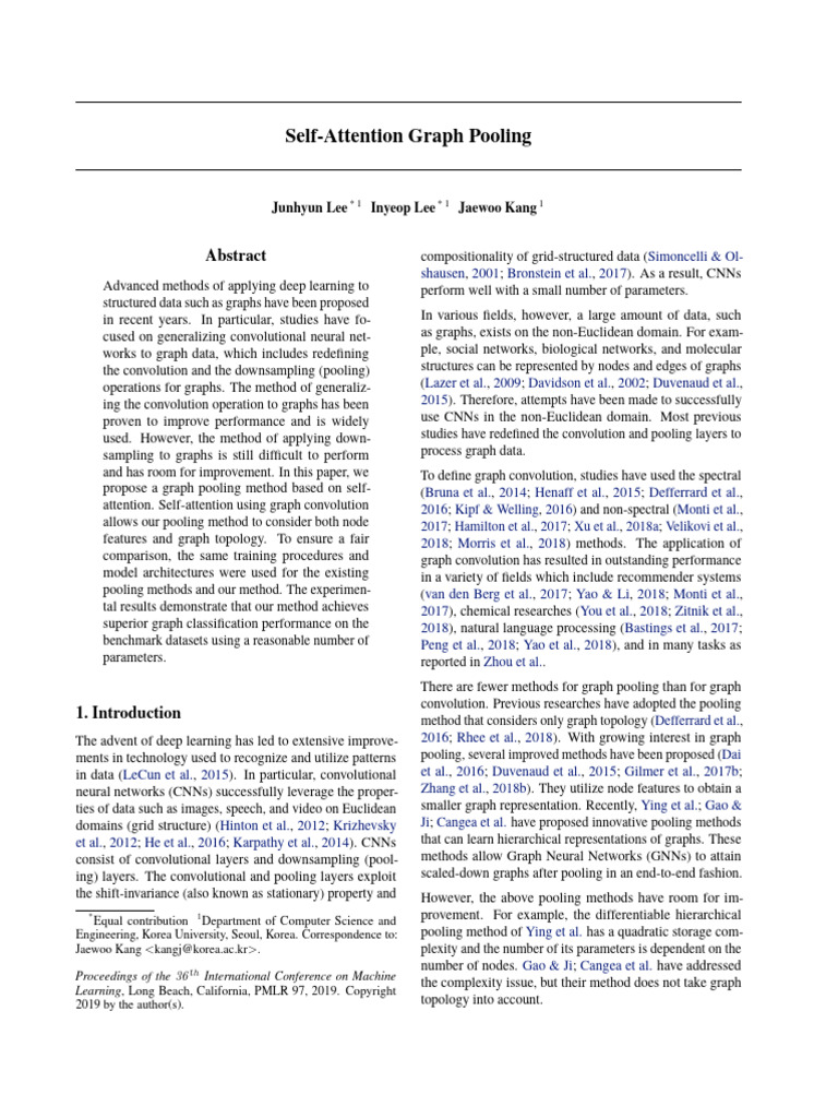 Self Attention Graph Pooling | PDF | Applied Mathematics | Artificial Intelligence