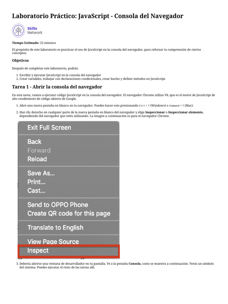 Uso de JavaScript en Consola del Navegador | PDF | Script Java ...