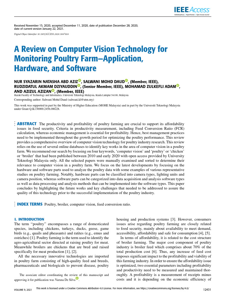Computer Vision in Poultry Farming | PDF | Infrared | Thermography