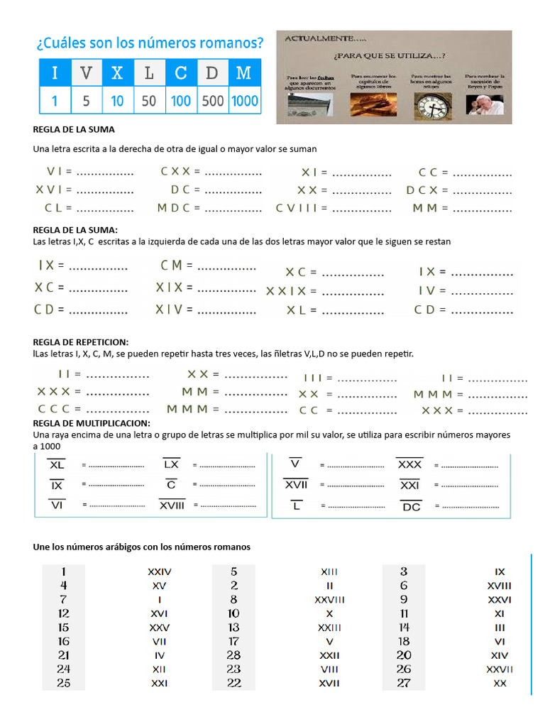 Cómo escribir IV en números romanos | PDF
