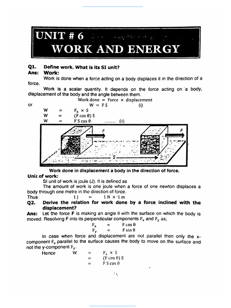9th 6 Work Energy | PDF