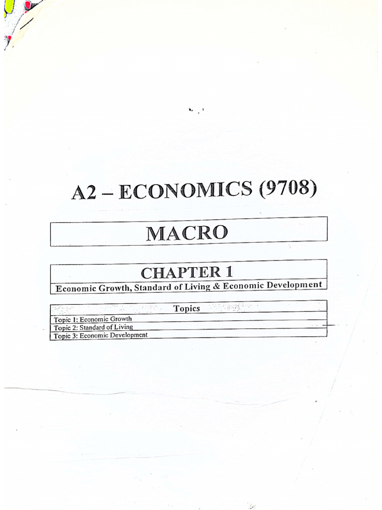 Macro Ch.1 Economic Growth, Standard of Living and Economic Growth | PDF