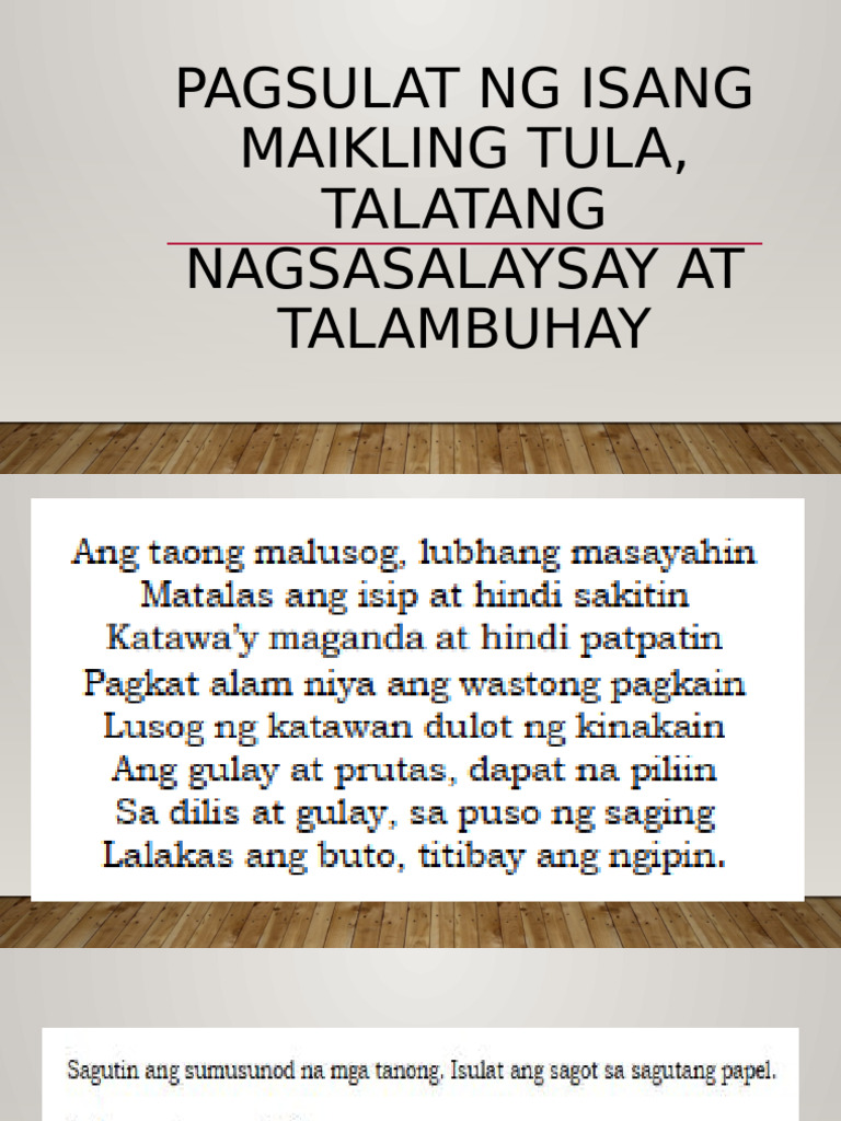 Pagsulat NG Isang Maikling Tula | PDF