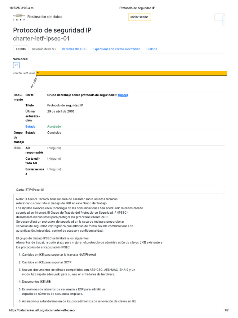 Protocolo de Seguridad IP1 | PDF | Criptografía | Ingeniería de seguridad