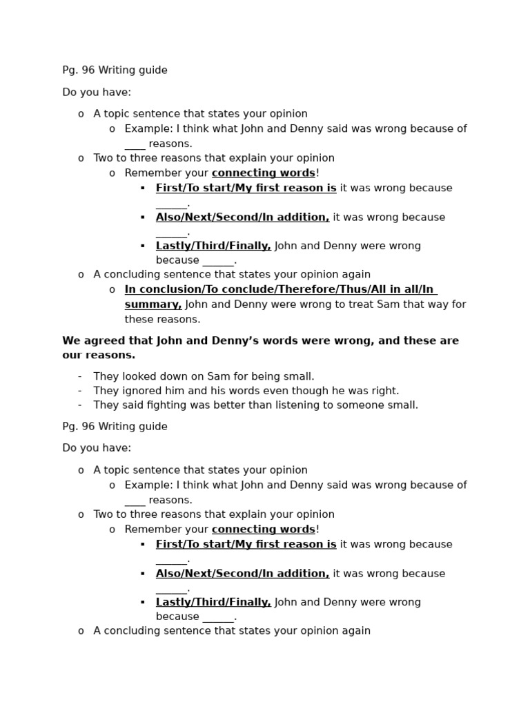 G1 Writing Guide CR 3.1 Unit 5 | PDF