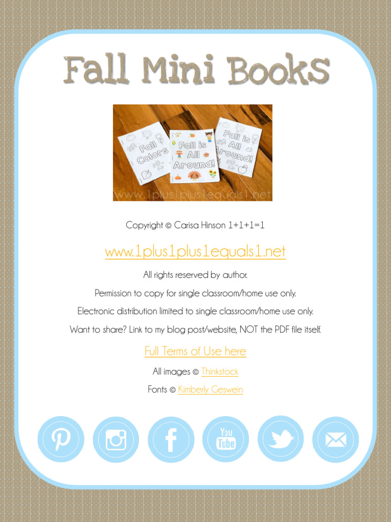 Printable Fall Mini Book | PDF