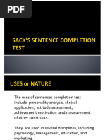Sack Sentence Completion Scoring and Interpretation | PDF | Attitude ...