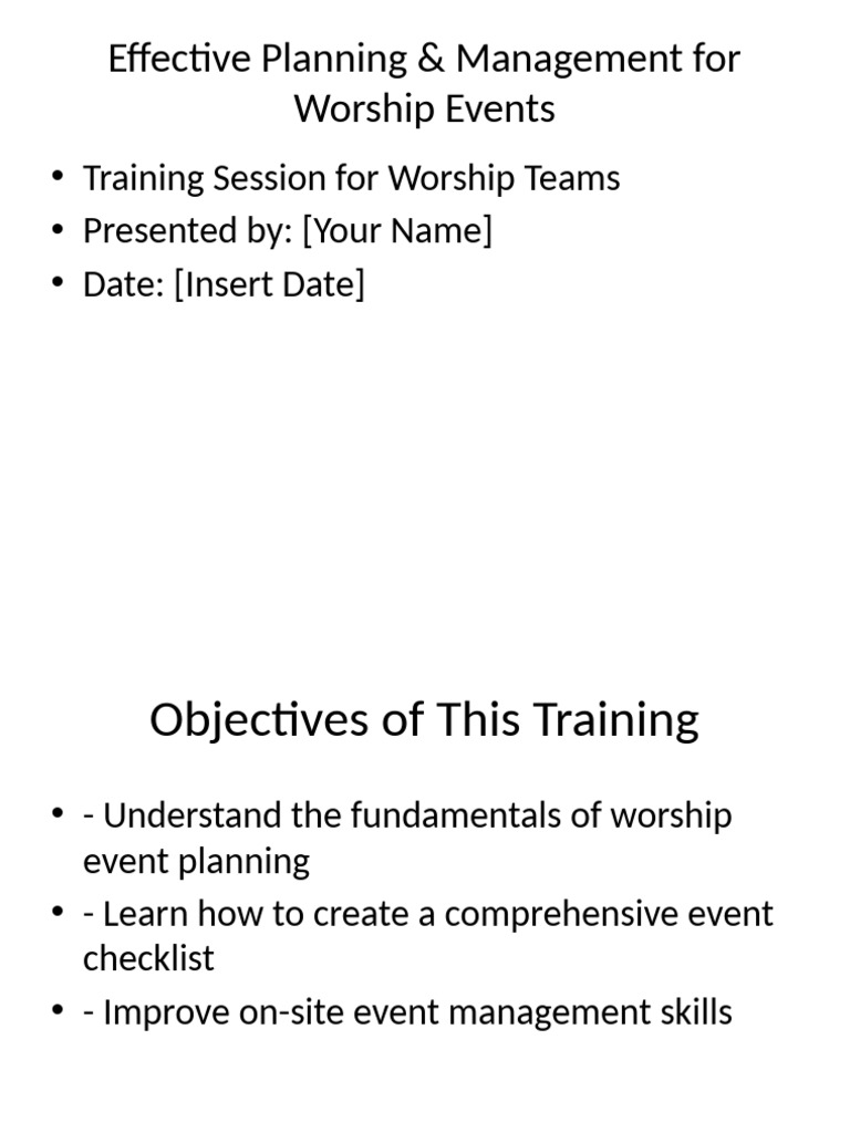 Worship Event Planning Presentation | PDF