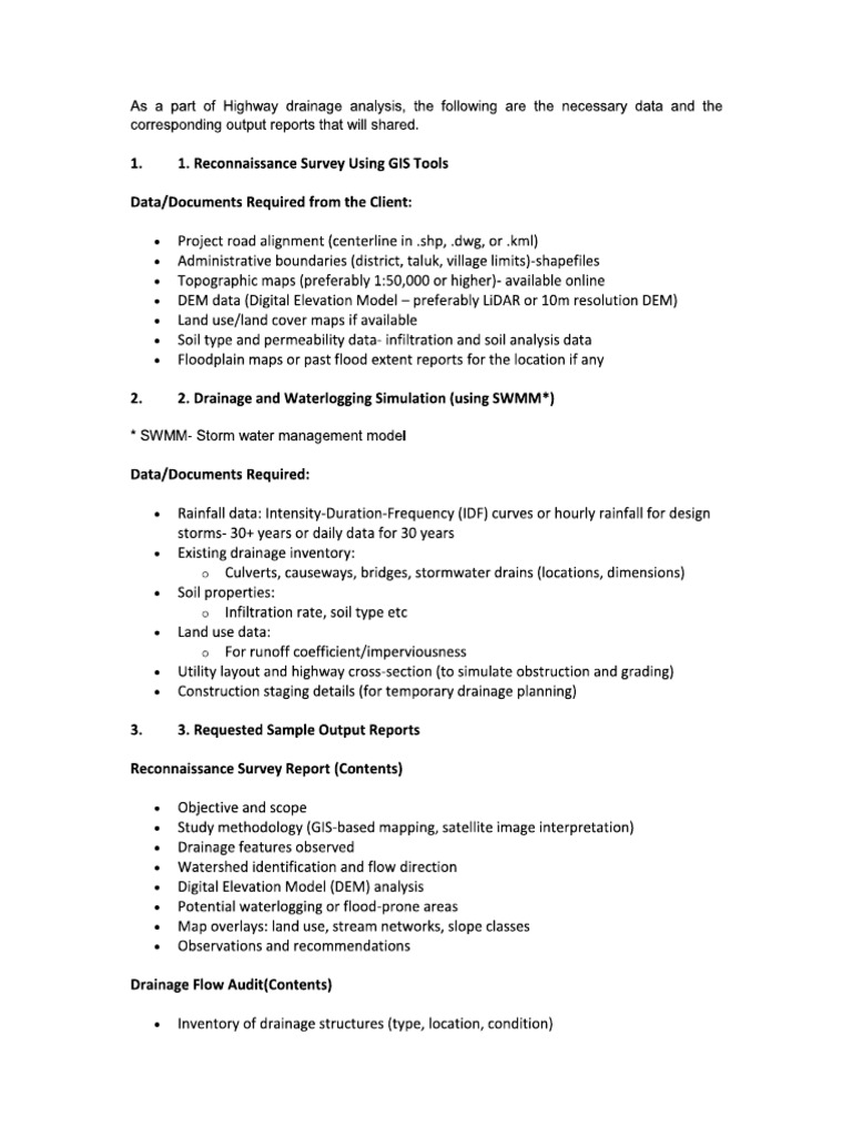 Highway Drainage Analysis Submission | PDF
