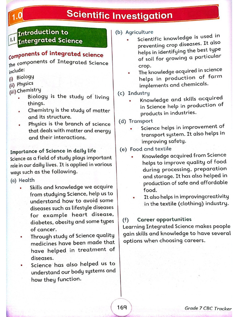 Intergrated Science Grade6 | PDF