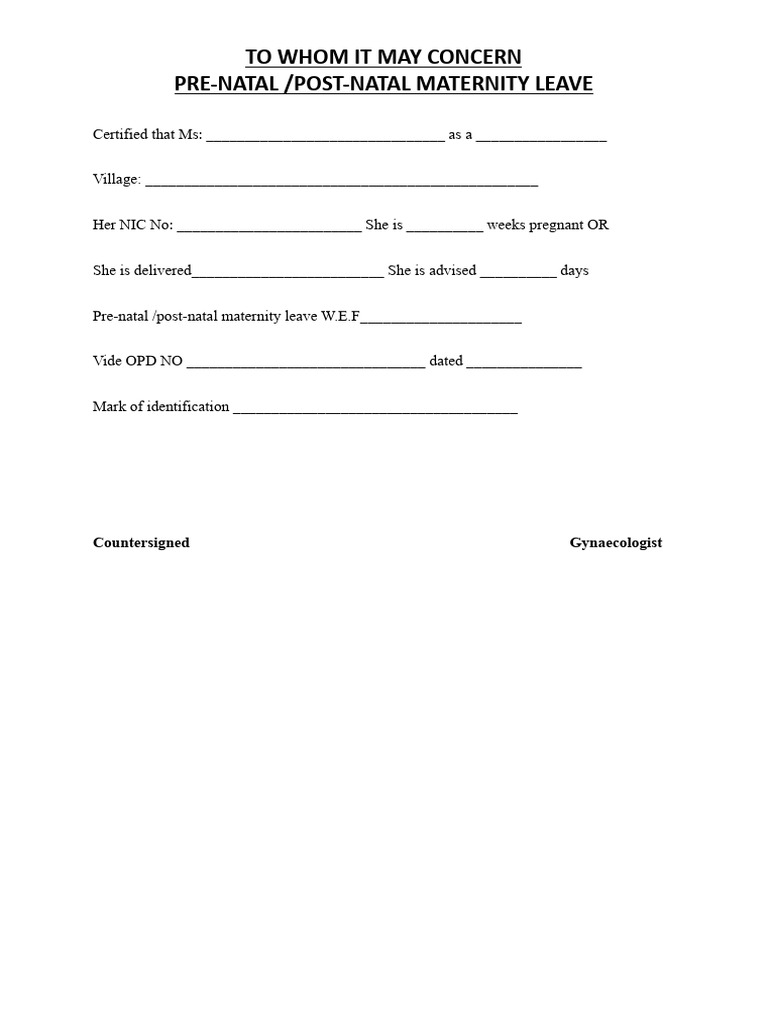 Maternity Leave - 110944 | PDF