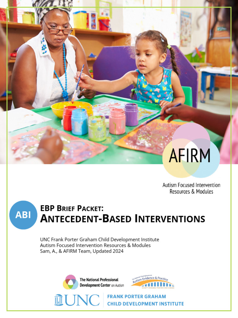 Antecedent-Based Interventions Brief Packet, Sam & AFIRM Team, Updated 2024 | PDF | Autism | Toys