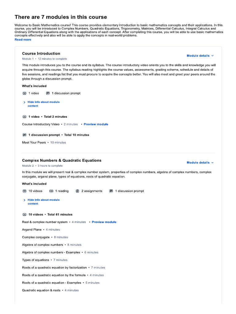 Basic Mathematics - Coursera | PDF