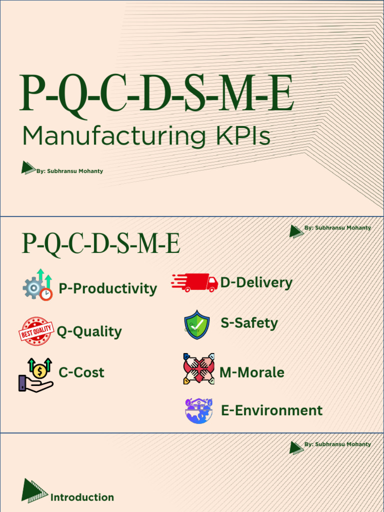 P-Q-C-D-S-M-E: Manufacturing Kpis | PDF | Recycling | Performance Indicator