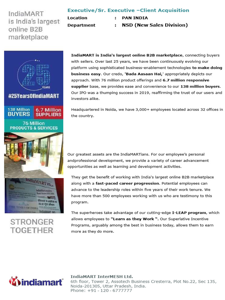 NSD Inhouse FSF JD - Revamp-1 | PDF | Business