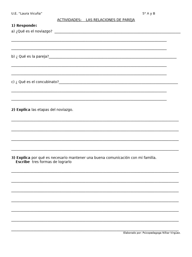 10 Actividad Relaciones de Pareja | PDF