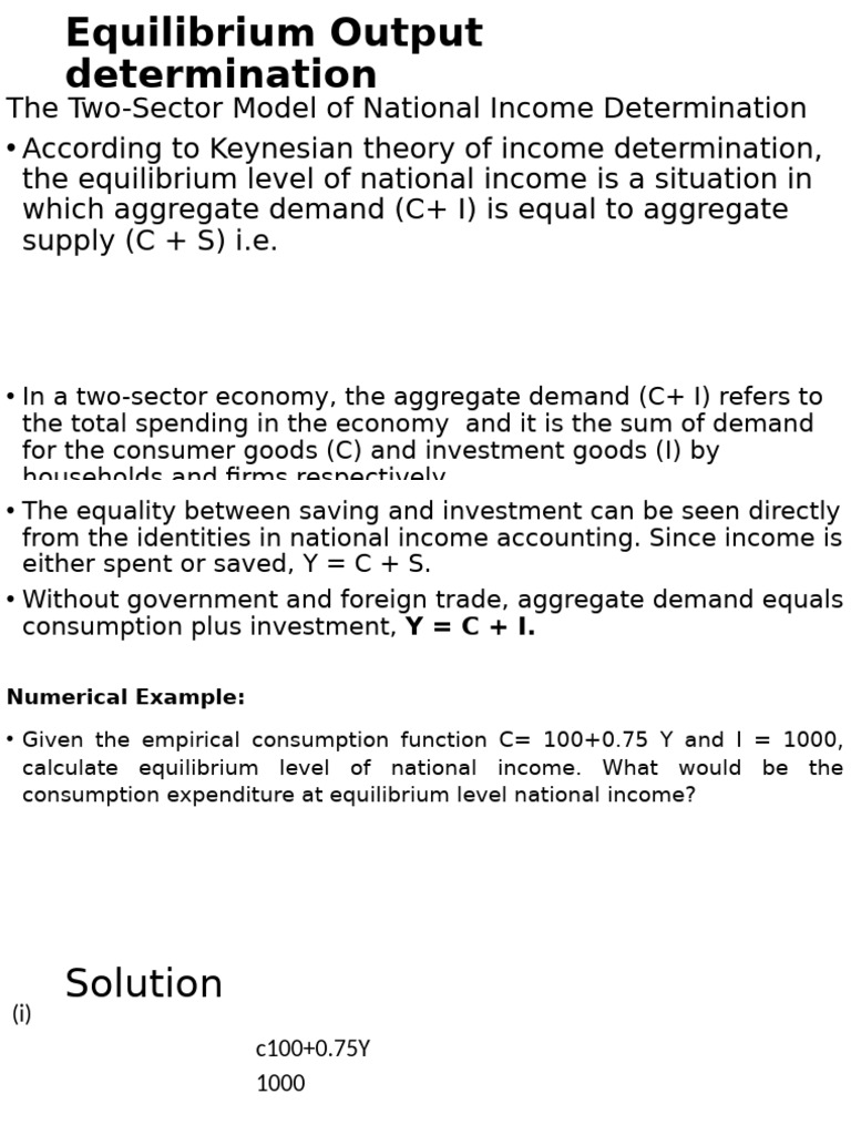 Equilbrium Output Determination Sac303 Pdf Consumption Economics