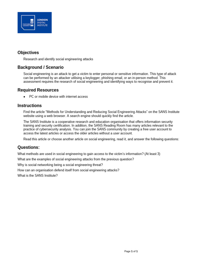 2.4.8 Lab - Social Engineering | PDF
